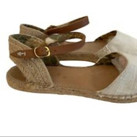 Sperry | Shoes | Sperry Top Sider Ivory Linen Anchors Espadrille Sandal ...